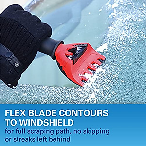 Mallory 14186ML Maxx-Force 52” Extendable Snowbrush and Ice Scraper Crossover Snow Tool, Red