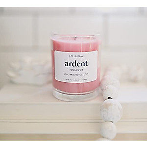 My Lumina Ardent Love Pink Candle - Romantic Sweet Love Candle Natural Soy Wax - Rose and Jasmine Natural Scented Purifying Candle for Aromatherapy