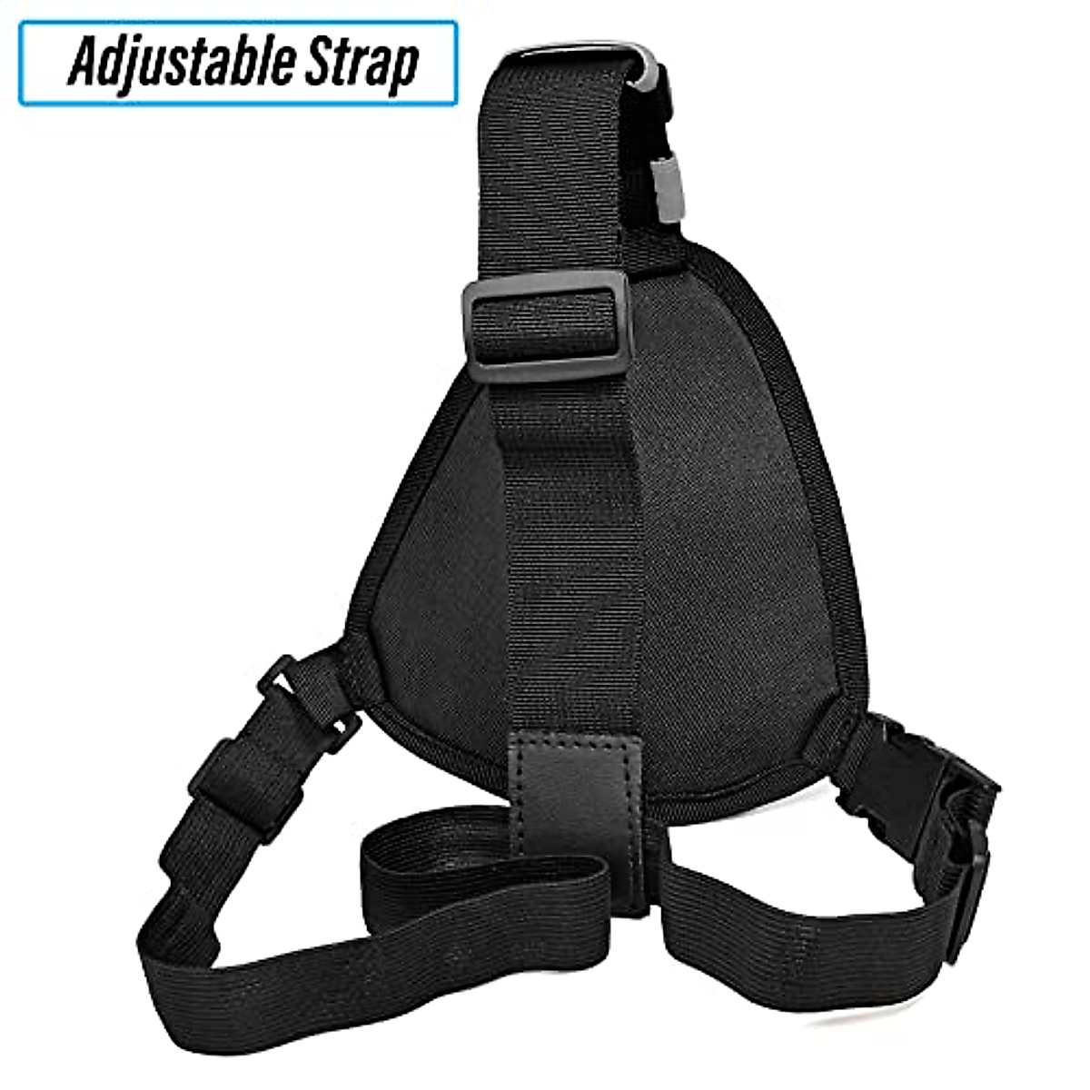 HYSHIKRA Universal Radio Chest Pack, Walkie-Talkie Nylon Holder, Holster Case Pouch Front Pack Accessories for Baofeng UV5R Kenwood Yaesu Motorola Cobra Retevis Two Way Radio (Black)