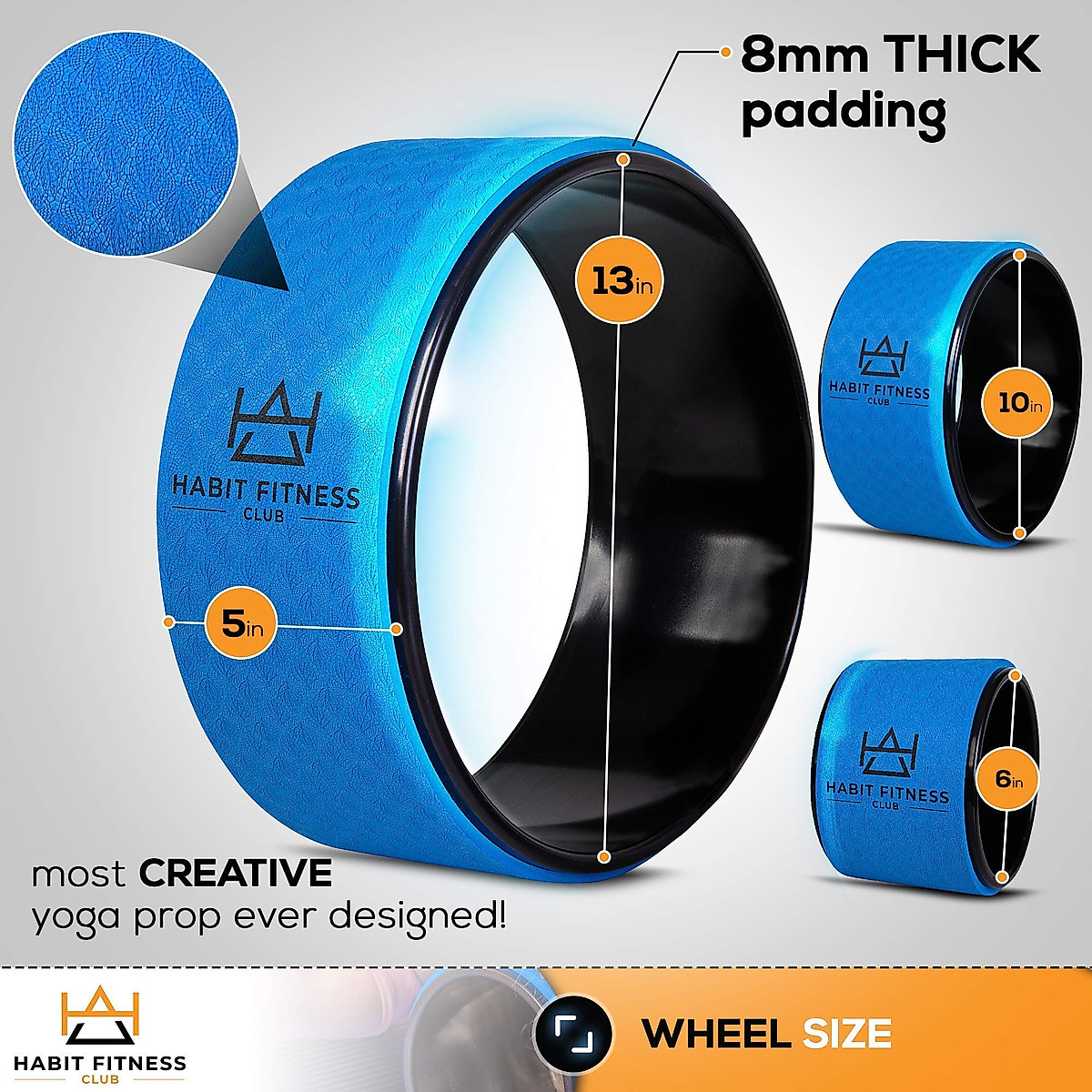 Habit Fitness Club - Yoga Wheel Set (Pro Series)- Best Roller Wheels for Relieving Back Pain, Correcting Posture & Yoga Pose & Stretching Assistant