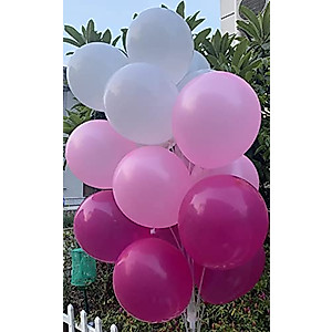 100 Pcs 12 Inch Rose Red Pink White Balloons Decorations, Birthday Wedding Baby Shower Party Balloons Decorations