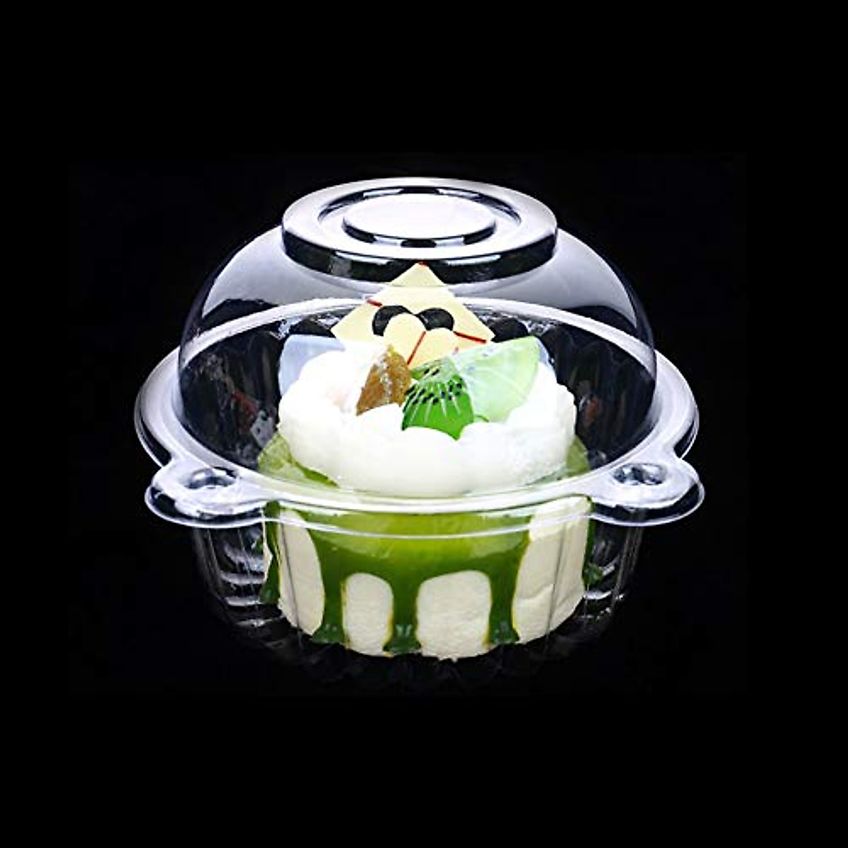 100 Pack Plastic Dome Single Cupcake Carrier Individual Muffin Boxes Holder Cups