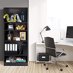 Atlantic Oskar 5-Shelf Multipurposed Bookcase & Storage Cabinet, PN 38408139, in Espresso