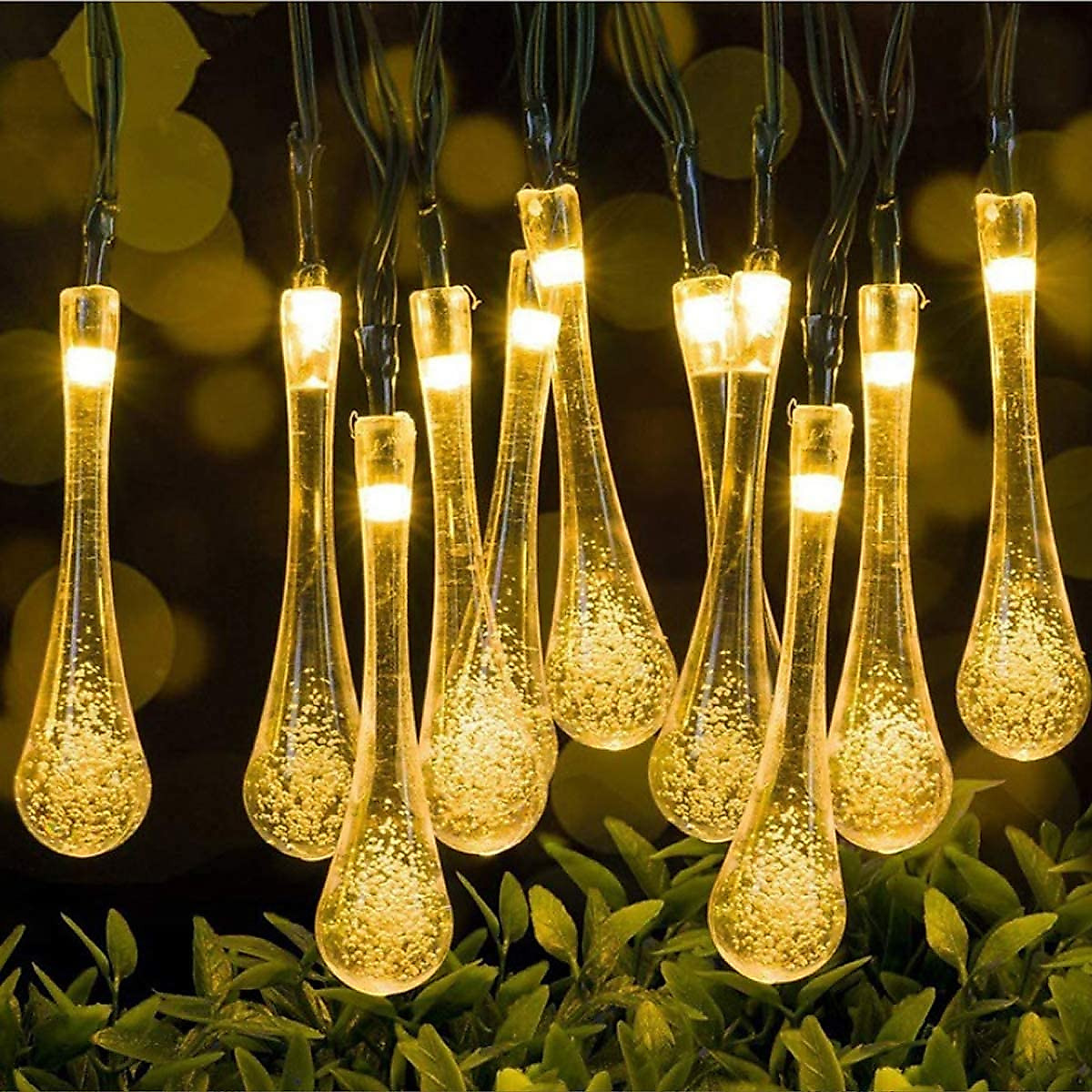 Comoo Solar String Lights Outdoor 21 Feet 30 LED Solar Lights 1Pc Outdoor Decorative 8 Mode Solar String Lights for Garden,Parties,Wedding-Warm Light