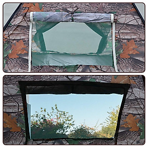 BZTANG Explorer Outdoors 3-4 Persons Camouflage Camping Hiking Easy Setup Instant Pop up Tent (Maple Leaves Green)