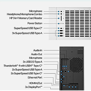 HP Envy [Windows 11 Pro] Gaming Tower Business Desktop PC, 12th Gen Intel 16-Core i9-12900, NVIDIA GeForce RTX 3070, 64GB RAM, 2TB SSD+2TB HDD, Wi-Fi, Bluetooth 5.2, USB, RJ45, Thunderbolt, w/Battery