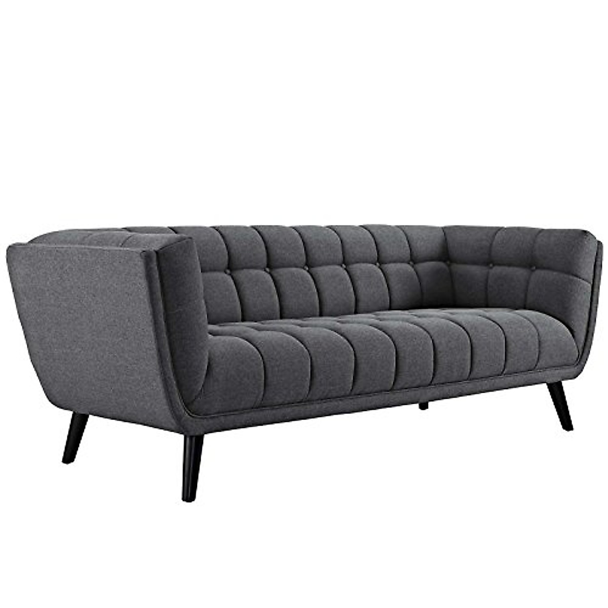 Modway Bestow Upholstered Fabric Button-Tufted Sofa In Gray