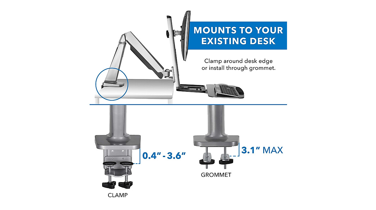 Mount-It! Sit Stand Workstation - Adjustable Desk Converter