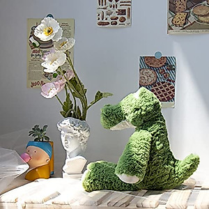 LIJIUSM Plush Toys for Kids Cartoon Velvet Animal Stuffed Toys Festival Birthday Gifts for Girls Boys (Green Crocodile - 36cm)
