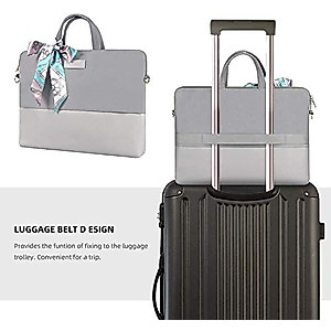 Laptop Bag for Women 13.3-Inch Carrying - Computer Bag Laptop Case Shoulder Slim Work Travel (Grey)
