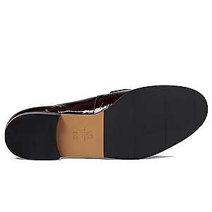 Marc Joseph New York Bryant Park Loafers for Women – Leather Sole Insert – Flexible Rubber Sole – Penny Strap Wine Svelte Patent 9.5 M