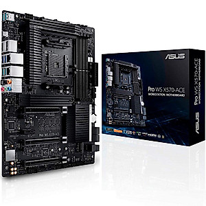 ASUS AMD AM4 Pro WS X570-Ace ATX Workstation Motherboard with 3 PCIe 4.0 X16, Dual Realtek and Intel Gigabit LAN, DDR4 ECC Memory Support, Dual M.2, U.2, and Control Center