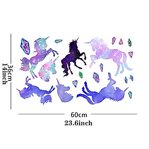 Galaxy Unicorn Wall Decals Gifts for Girls Boys Kids Bedroom Peel Stick Vinyl Room Wall Stickers Removable Decor Nursery Decorations