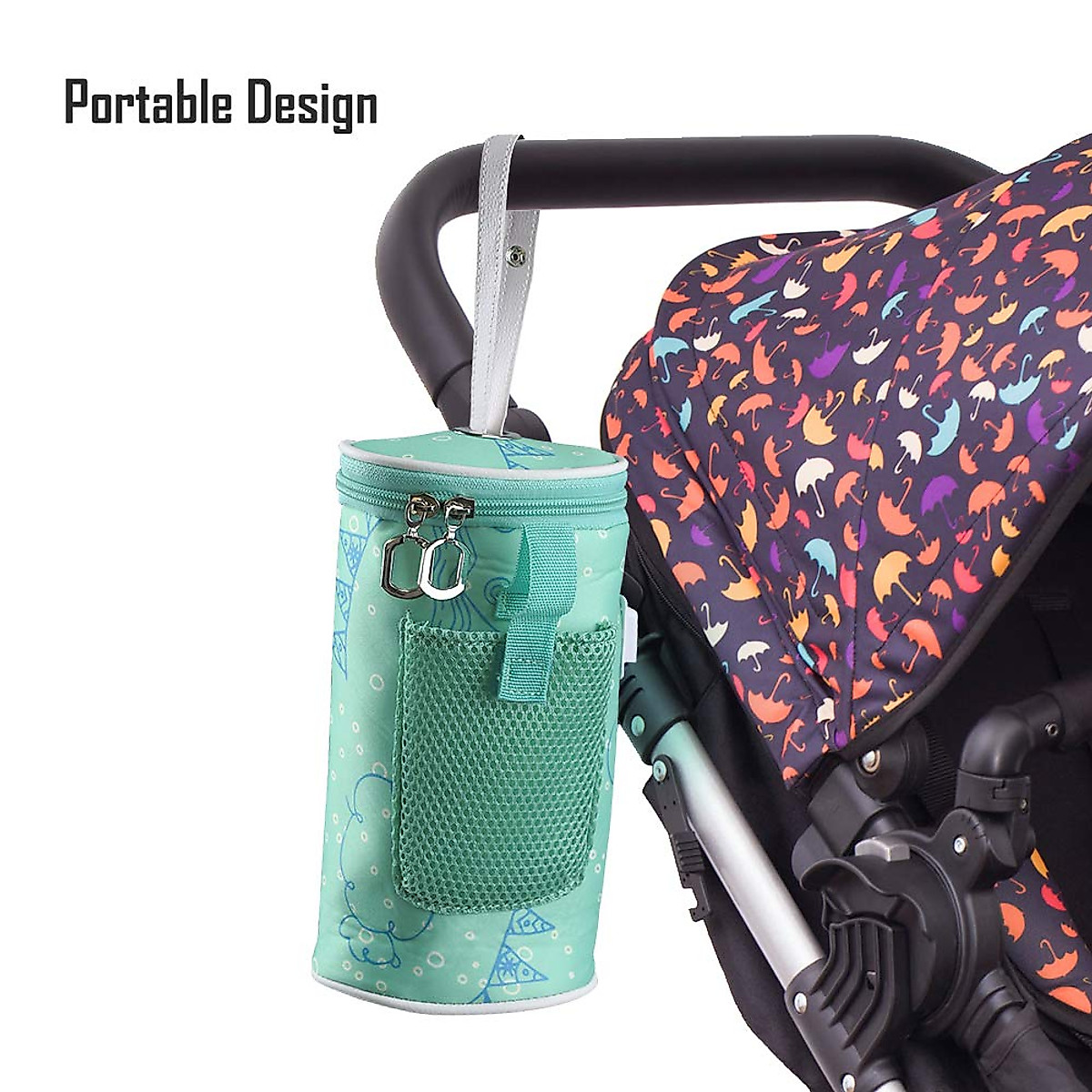 Topwon Baby Milk Bottle Warmer Bag Portable USB Breast Milk Keep Warm Bag Insulated Baby Bottle Tote Bag for Outside Walk, Shopping, Travelling