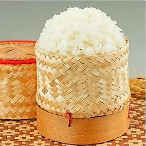 Sticky Rice Basket -Kratip Size 3 Inches (Pack of 4) Thailand Handmade Bamboo Rice Container