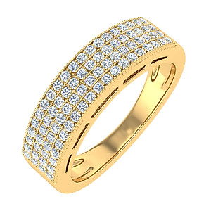 1/2 Carat Diamond Wedding Band Ring in 10K Yellow Gold (Ring Size 5.5) - IGI Certified