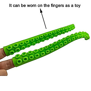 Maydahui 8PCS Octopus Tentacle Shaped Ballpoint Pen Funny Finger Puppet Pen Black Ink Devilfish Fish Pens Soft Silicone for Boys School Student