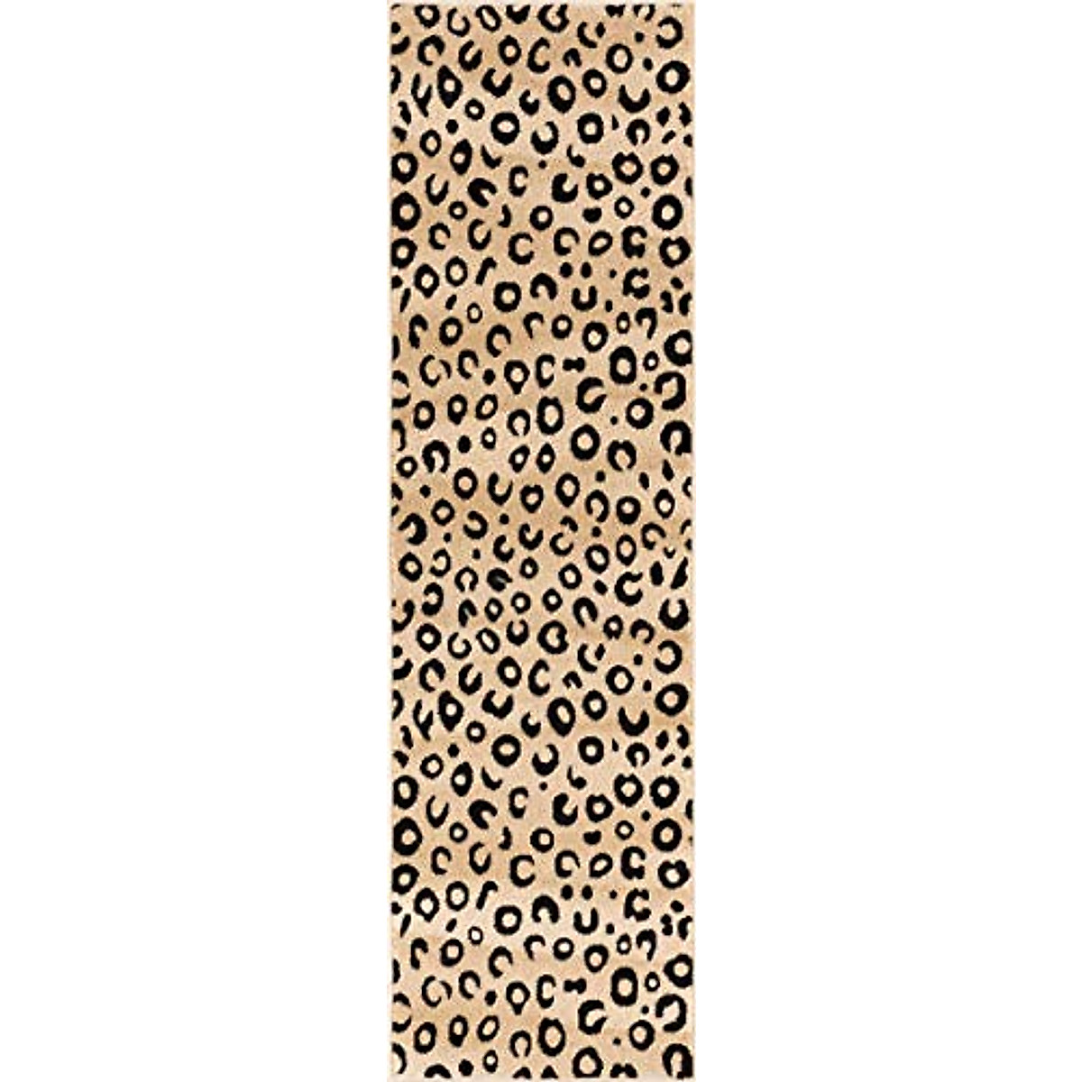 Well Woven Dulcet Leopard Black Ivory Animal Print Area Rug 2' x 7'3" Runner