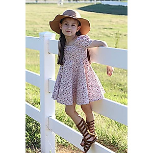 Vintage Fedora Floppy-Hat Kids Girl's Wide Brim Felt Bowler-Hat for 3-8 Years Old (Camel, 5-9 Years)