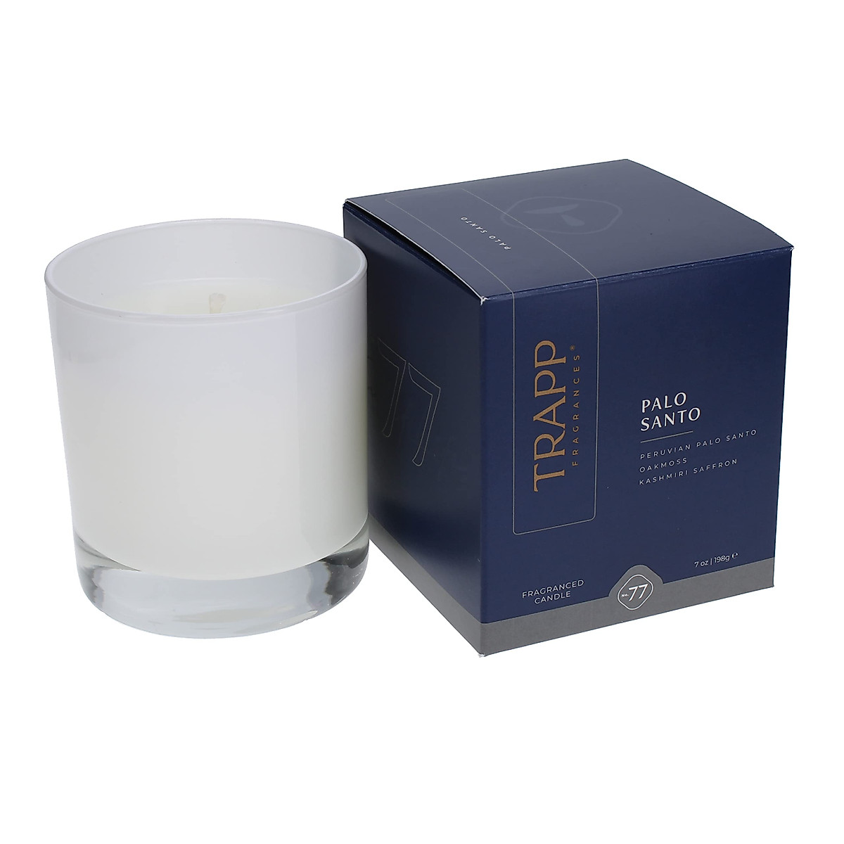Trapp - No. 77 Palo Santo - 7 oz. Signature Candle - Aromatic Home Fragrance with Earthy Scent of Peruvian Palo Santo, Oakmoss, & Kashmiri Saffron Notes - Petrolatum Wax