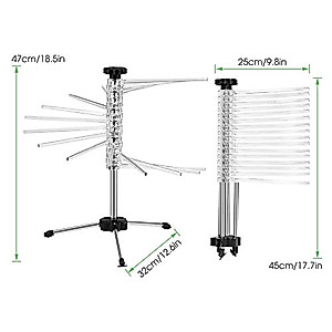 Collapsible Pasta Drying Rack, Foldable Noodle Dryer Tall Spaghetti Noodle Dryer Stand Holder Hanging Attachment Compact Rotatory System Kitchen Gadget