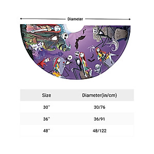 Sarvakua Halloween Tree Skirt 36 Inch Jack Skulls for Holiday Halloween Christmas Home Party Decor