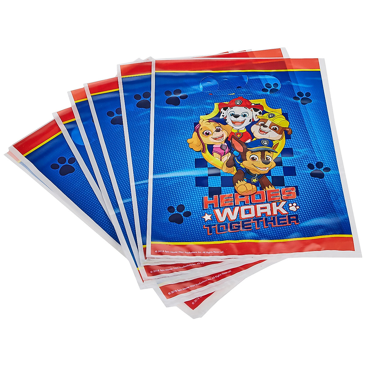 amscan 9903822 Plastic Loot Bags Theme-8 Pcs, Lootbags Paw Patrol 2018