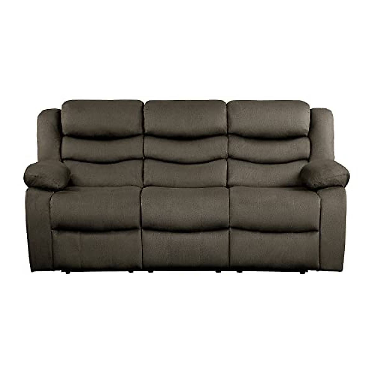 Lexicon Mabel Wall-Hugger Manual Double Reclining Sofa, Brown