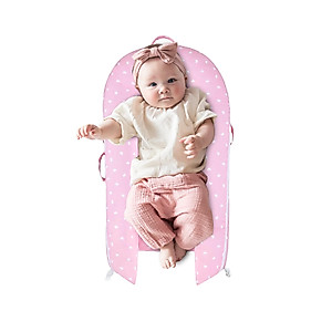 Newborn Lounger Cover for DockATot Deluxe | Cover Replacement Only for Baby Nest | 100% Cotton | Includes “Hello World” Sign (Pastel Geometry) | The Cover is not Created by Dockatot