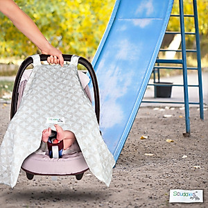 Scuddles baby Car Seat Covers & Canopy | Sun Safety Blocker For infant boys girls Babies | Unisex Designs Easy To Install | Replacement Fit Any Make Car Seats , Machine Washable - SC-CC-01