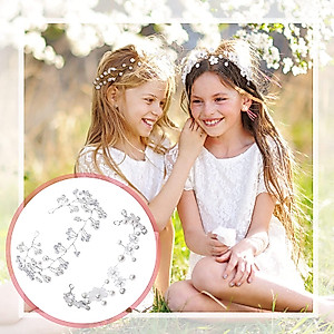 Geosar 8 Pcs Flower Girl Hair Accessory Flower Girl Headpiece Princess Wedding Headband Hair Band