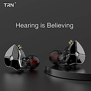 Senlee TRN ST1 in Ear Monitors 1DD + 1BA Dual Driver HiFi Earphones with 1Dynamic and Balanced Armature Drivers Earbuds(No Mic, Black)