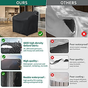 AKEfit Patio Chair Cover Outdoor Chair Cover Heavy Duty Waterproof Furniture Chair Covers For Chairs 2 Pack All-Weather protection Outdoor Furniture Covers Fits up to 38W X 35D X 31H,Black