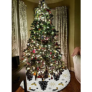 Small Christmas Tree Skirt Christmas Tree Holly Snow,30 Inch Tree Skirt for Christmas Holiday Party Decoration,Rustic Tree Skirts Mat Home Indoor Outdoor Ornaments