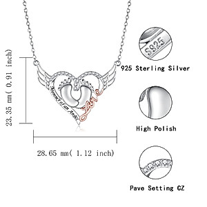 Sterling Silver Miscarriage Necklace for Women - Mommy of an angel Heart Pendant Loss of Pregnancy Memorial Jewelry Losing Child Sympathy Gifts for Mom (Style 3)