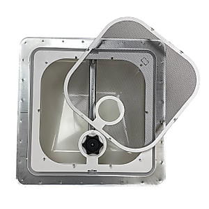 classAcustoms VL-W-1G | 14" RV Roof Vent | White Lid | Non-Powered | w/ 1" Garnish Trim Ring