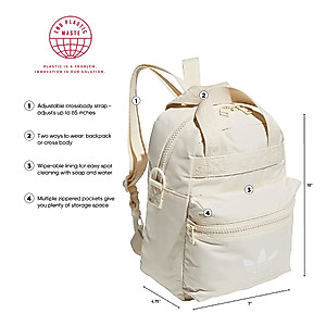 adidas Originals Micro Backpack Small Mini Travel Bag, Wonder White/White, One Size