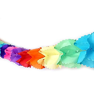 Rainbow Paper Garland - 12 Ft Long by New Paradise