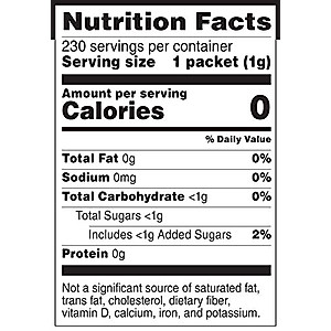 Amazon Brand - Happy Belly Zero Calorie Blue Aspartame Sweetener Powder Packet, 230 count (Previously Sugarly Sweet), 8.11 ounce (pack of 1)