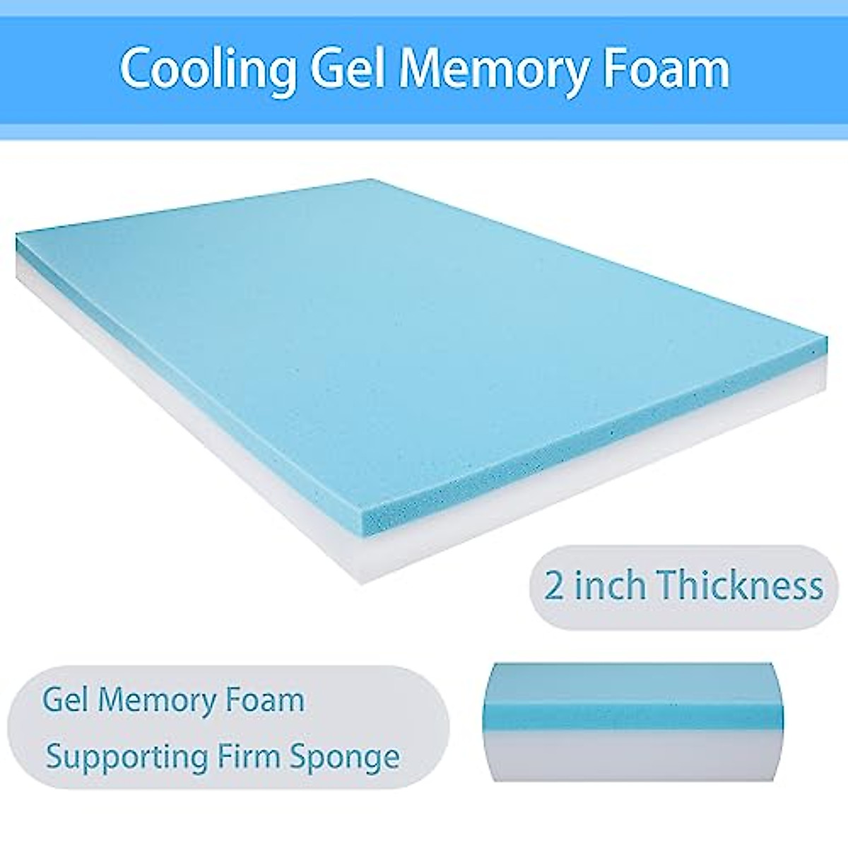 Aurogsky Waterproof Pack and Play Mattress, Travel Pack n Play Mattresses, Memory Foam Playpen Mattress with Removable Zippered Cover, Odorless Playard Mattress, 38"(L) x26-(W) x2(H)