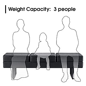 BarberPub Waiting Room Chairs Office Guest Reception Bench, Lobby Chairs Salon Furniture, Conference Room Chairs, Faux Leather 7008 (Black)