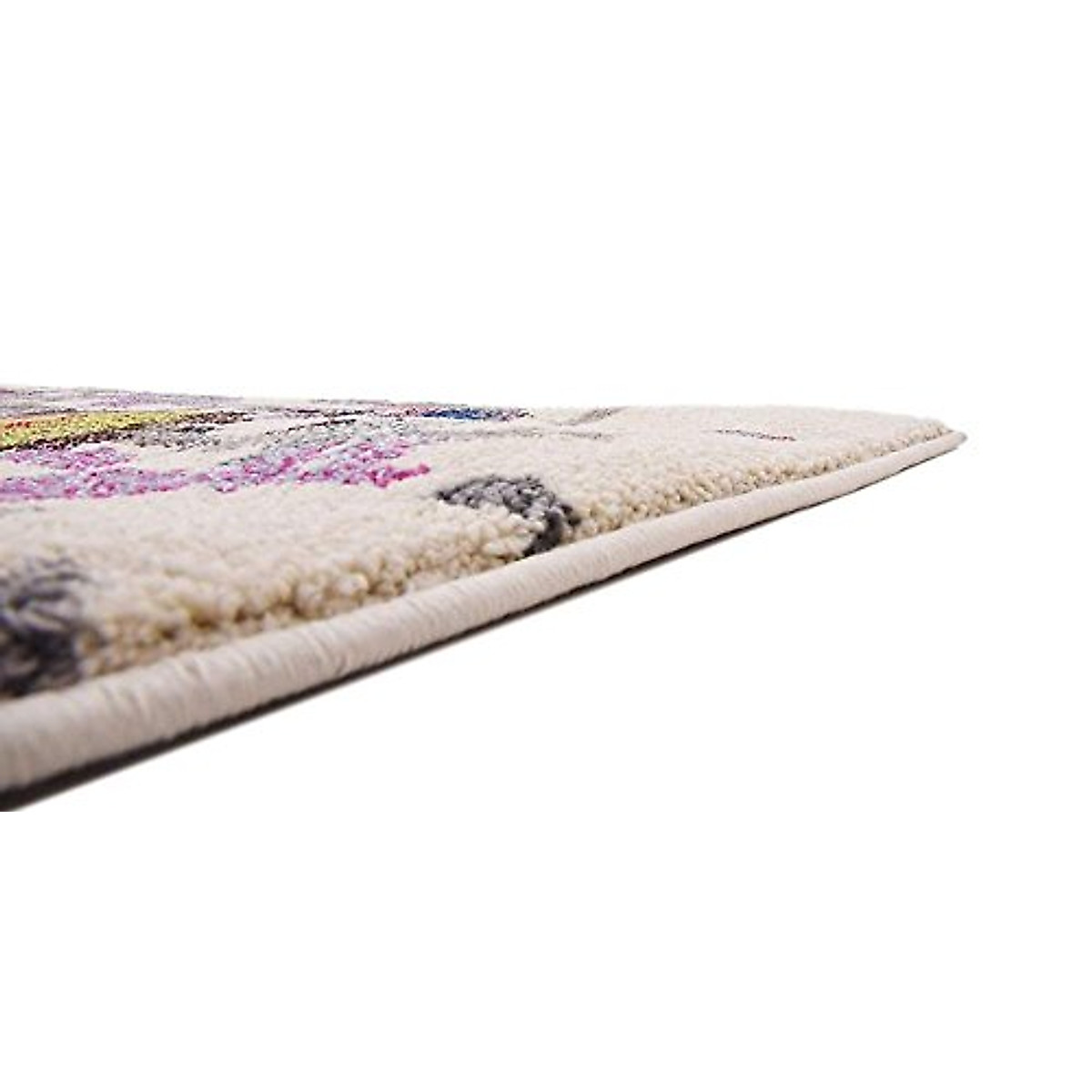 Unique Loom Estrella Collection Abstract, Bright Colors, Distressed, Modern Area Rug, 8 ft x 11 ft, Multi/Beige