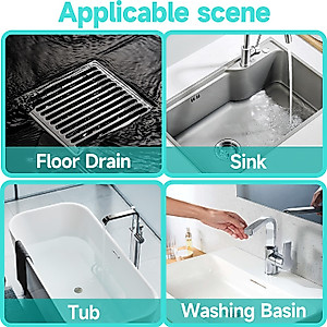 Solvora 30 Pack Disposable Shower Drain Hair Catcher Shower Drain Mesh Stickers, Bathroom, Bathtub, Kitchen, Sink, for Human and pet Hair