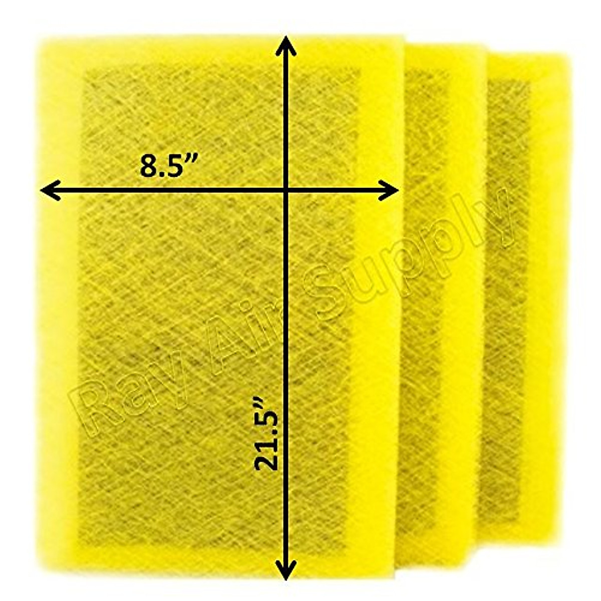 RAYAIR SUPPLY 10x24 MicroPower Guard Air Cleaner Replacement Filter Pads (3 Pack) Yellow