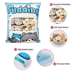 JILPAK Plush Pillow Throw Pillow, Removable Fluffy Animal Dolls, Soft Animals Doll Toy Pillow, Gifts Plush Cotton Stuffed Animal Pillow for Girls Kids