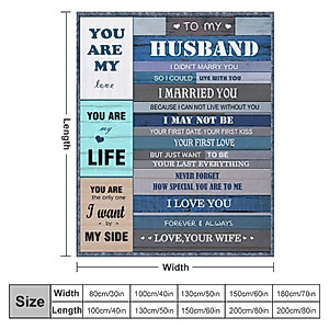 Azefun Anniversary Wedding Gifts for Couples,Romantic Gifts for Him, Soft Light Warm Fleece Blanket for Sofa Bedroom,Travel, Air Conditioner Blanket (Husband, 50 * 60 inch)