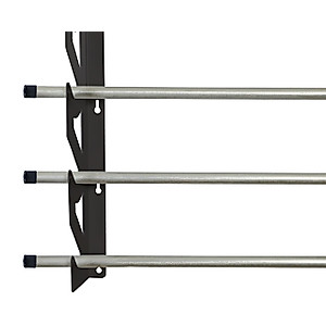 Generic 3 Roll Black Wall Mount Storage System Rack Kit for Car Vinyl & Tint- Large Sign & Banner Material Holder, Fabric Spool Convenient Craft Stand (With 68"" Poles, Black Powder Coating)