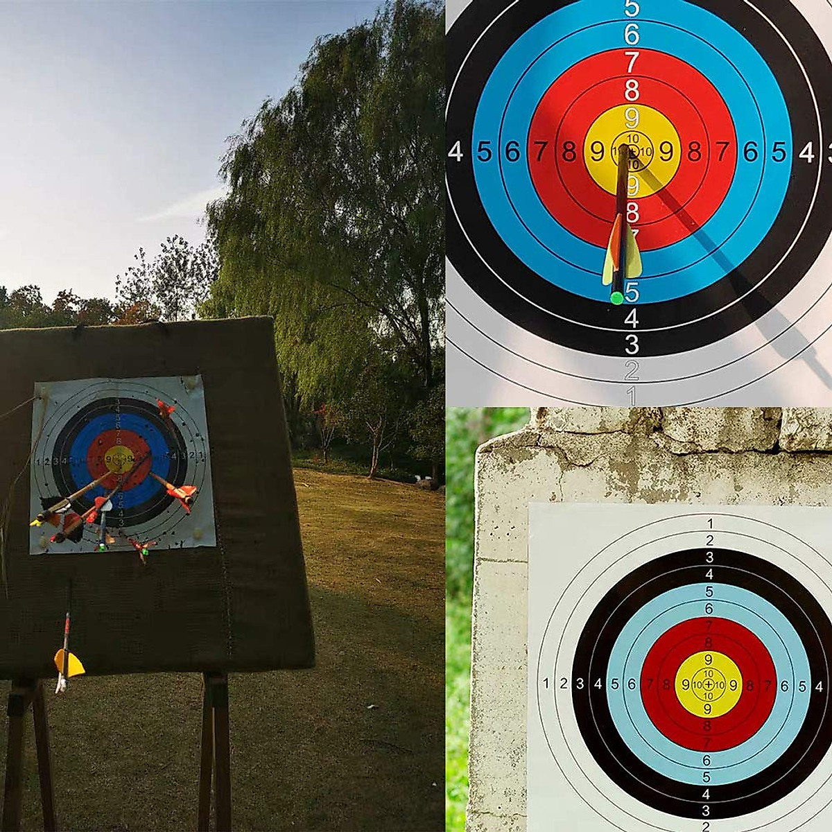 SDCYOW 35 Pcs Archery Targets Paper Arrow Targets for Air-Soft, BB Guns, Air Rifles Shooting Accessories, 15.7x15.7inch, 10-Ring Paper Target Face