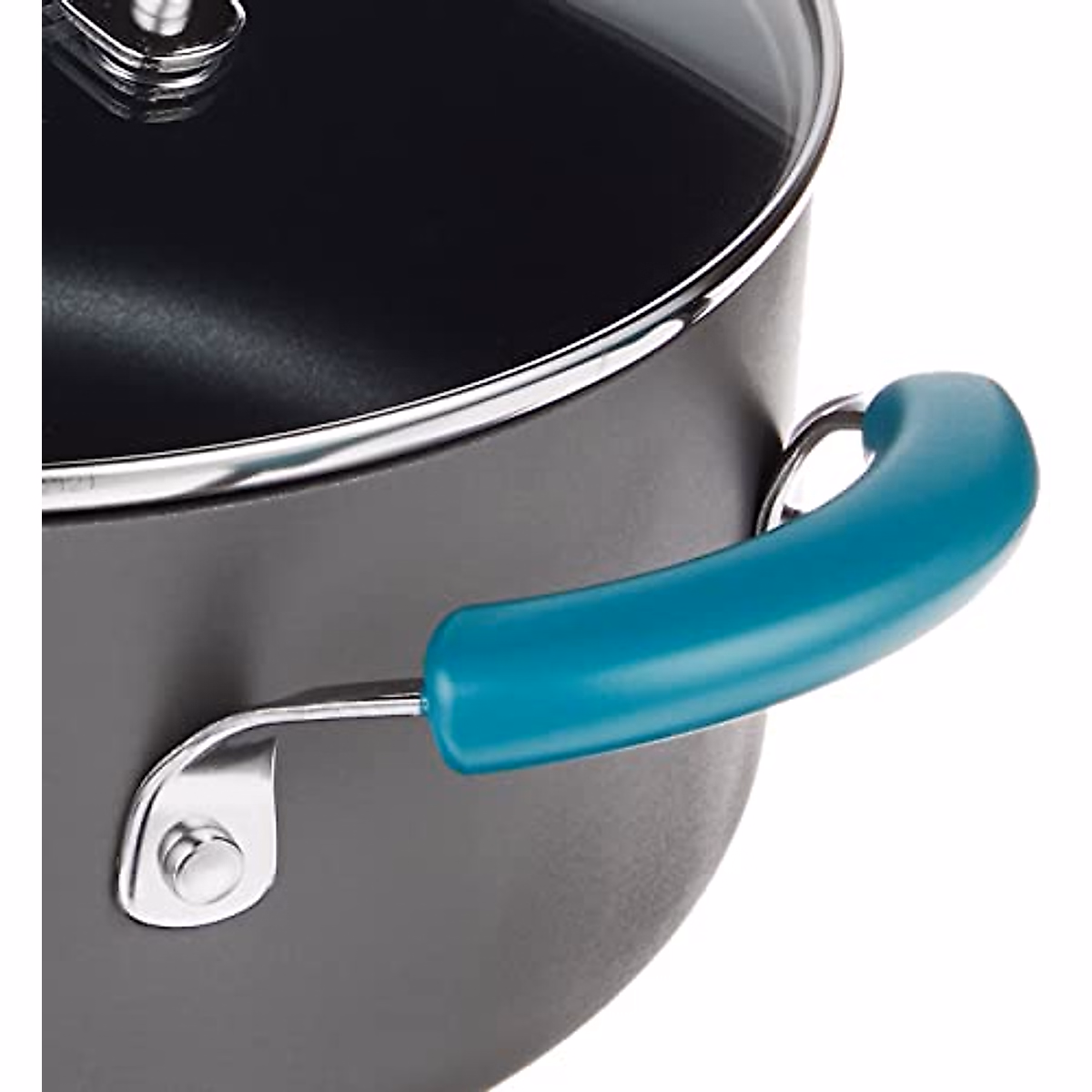 Rachael Ray Classic Brights Hard Anodized Nonstick Cookware Pots and Pans Set, 15 Piece - Agave Blue