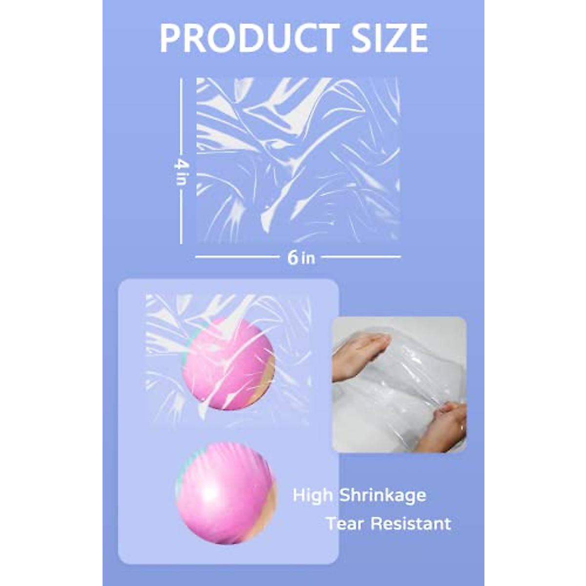 Im.Create Shrink wrap Bags - 100pcs Clear Heat Shrink Wrap for soap - PVC Remote Control Cover 4x6 Inches Shrink Plastic